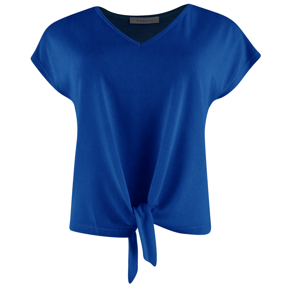 Blusa Lisa Nó Frontal Denovo Cor Azul - Pole Modas